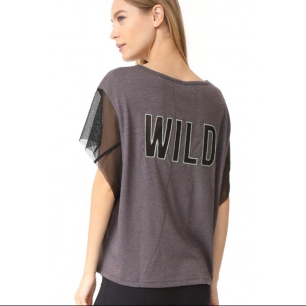 Free People Movement Wild Mesh Flutter Sleeve Top - Gem